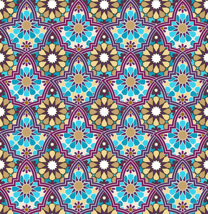 Seamless Geometric Pastel Moroccan Pattern Stock Vector - Illustration ...