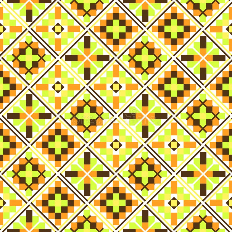 Seamless Geometric Patchwork Pattern Stock Vector - Illustration of ...