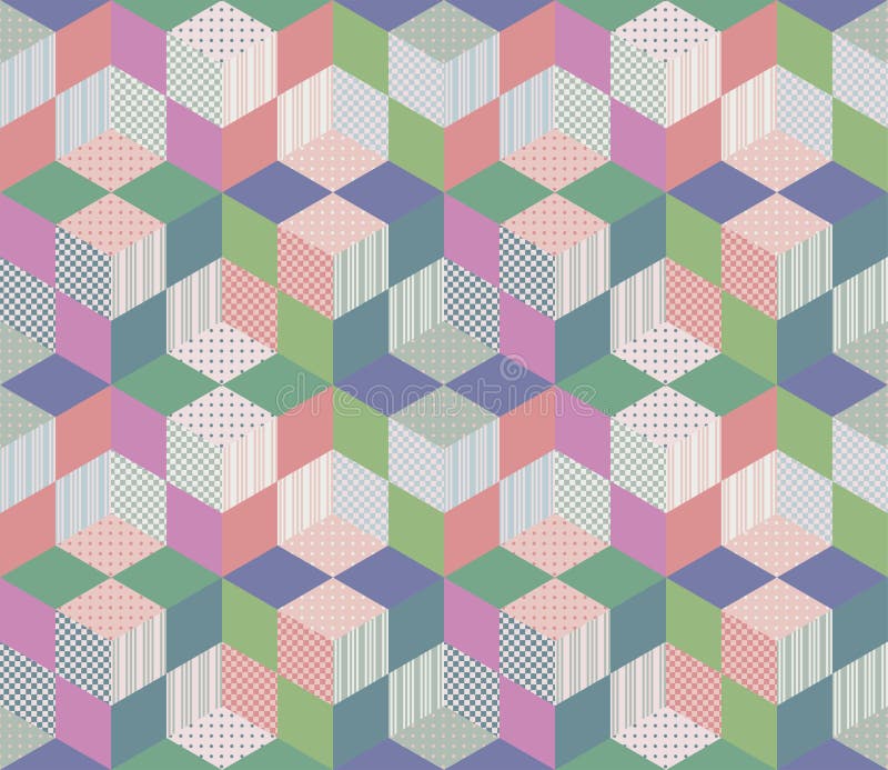 Geometric Patchwork Pattern Stock Vector - Illustration of creative ...