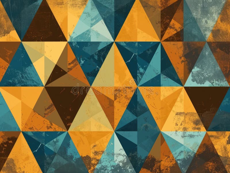 Seamless Geometric Pattern. Abstract Grunge Background with Triangles ...