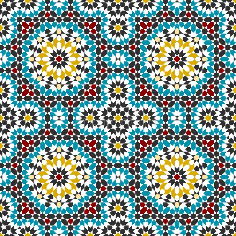 Seamless Geometric Pattern in Arabic Style Stock Vector - Illustration ...