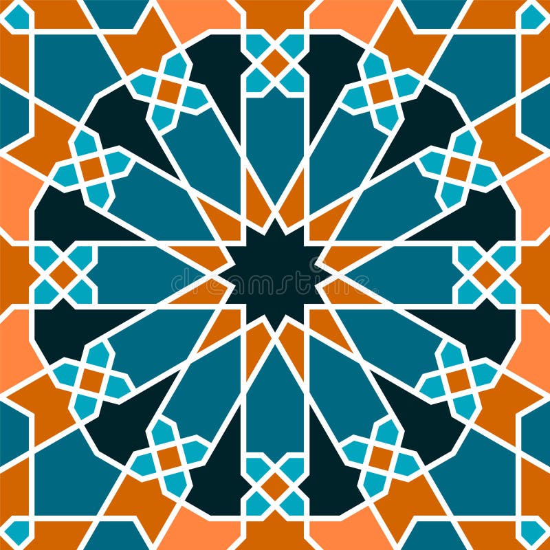Seamless Geometric Pattern in Arabic Style Stock Vector - Illustration ...
