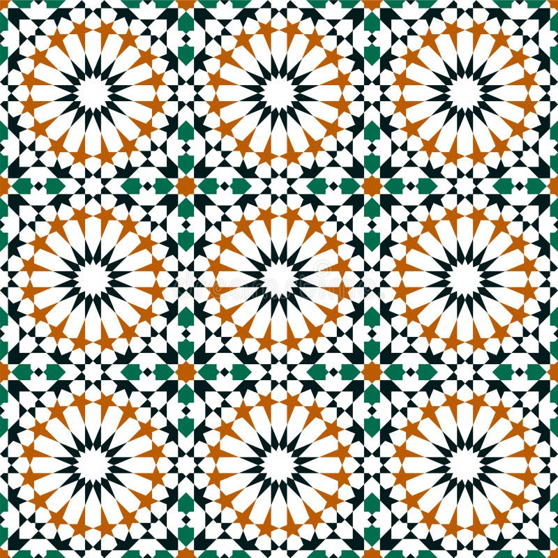 Seamless Geometric Pattern in Arabic Style Stock Vector - Illustration ...