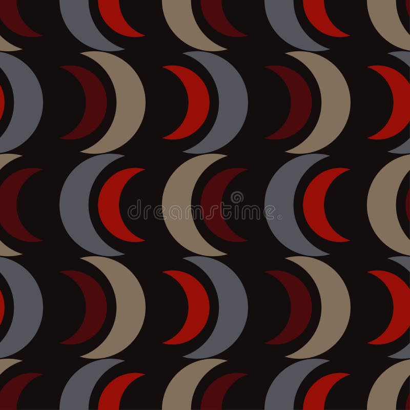 Seamless Geometric Pattern. Background of the Crescents Stock ...