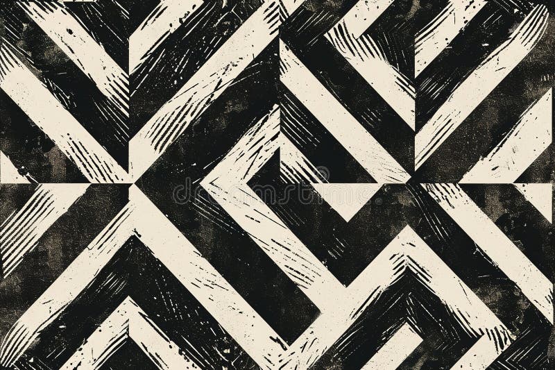 Seamless Geometric Pattern of Black and Beige Triangles with a ...