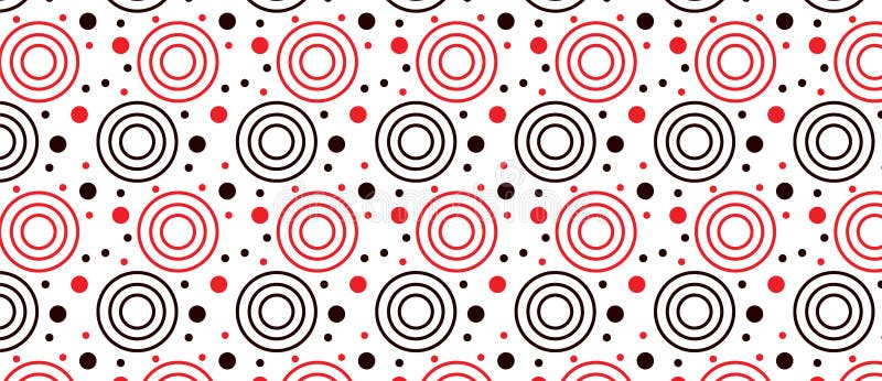 Seamless Geometric Pattern with Black and Red Circles. Stock Vector ...