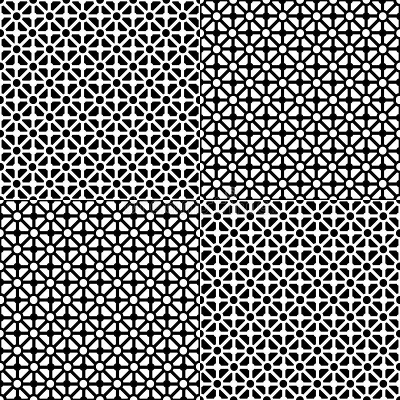 Geometric Seamless Pattern in Black and White Stock Illustration - Illustration of lines ...