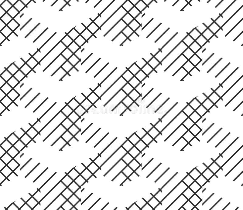 Seamless Geometric Pattern. Black and White Lines Stock Vector ...