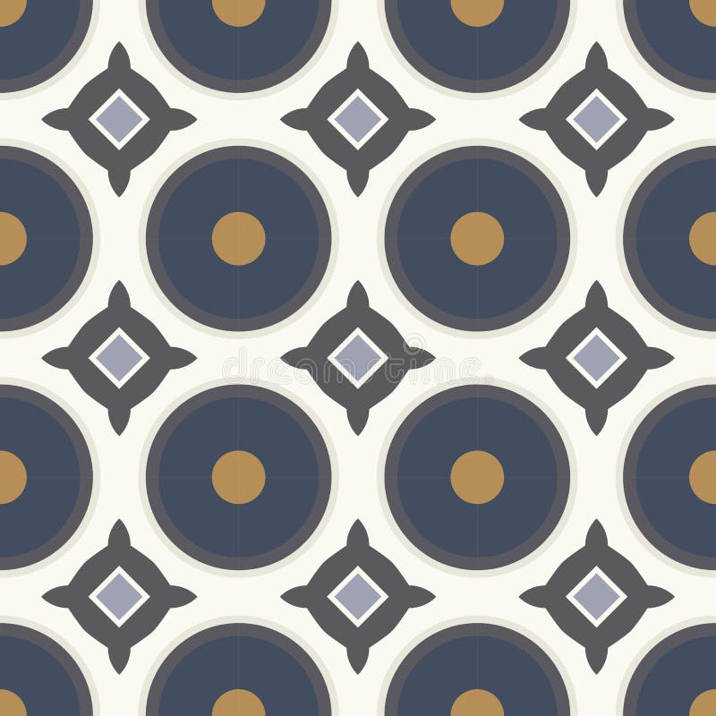 Seamless Geometric Pattern with Blue Circles Stock Vector ...