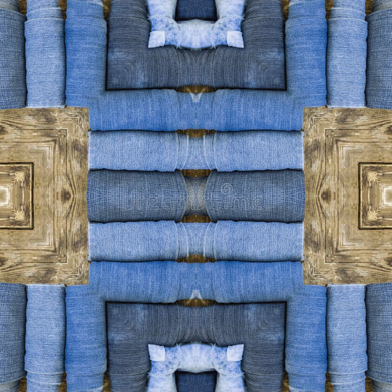 Seamless Geometric Pattern Blue Jeans Stock Image - Image of blue ...