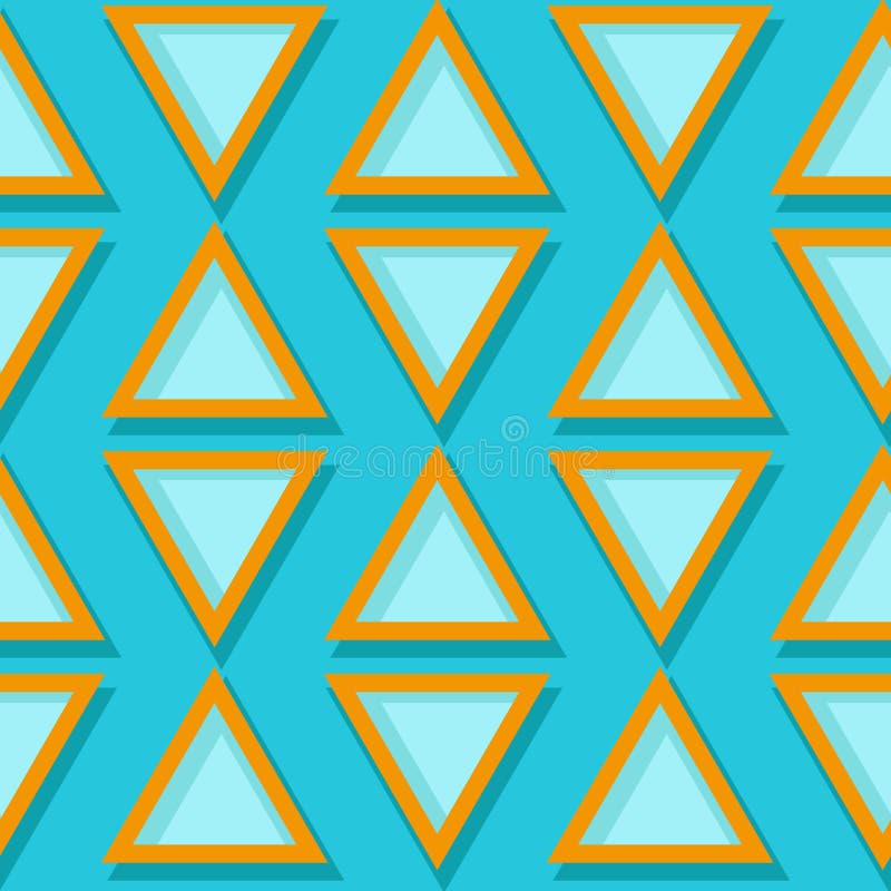 Seamless Geometric Pattern. Blue and Orange 3d Design Stock Vector ...