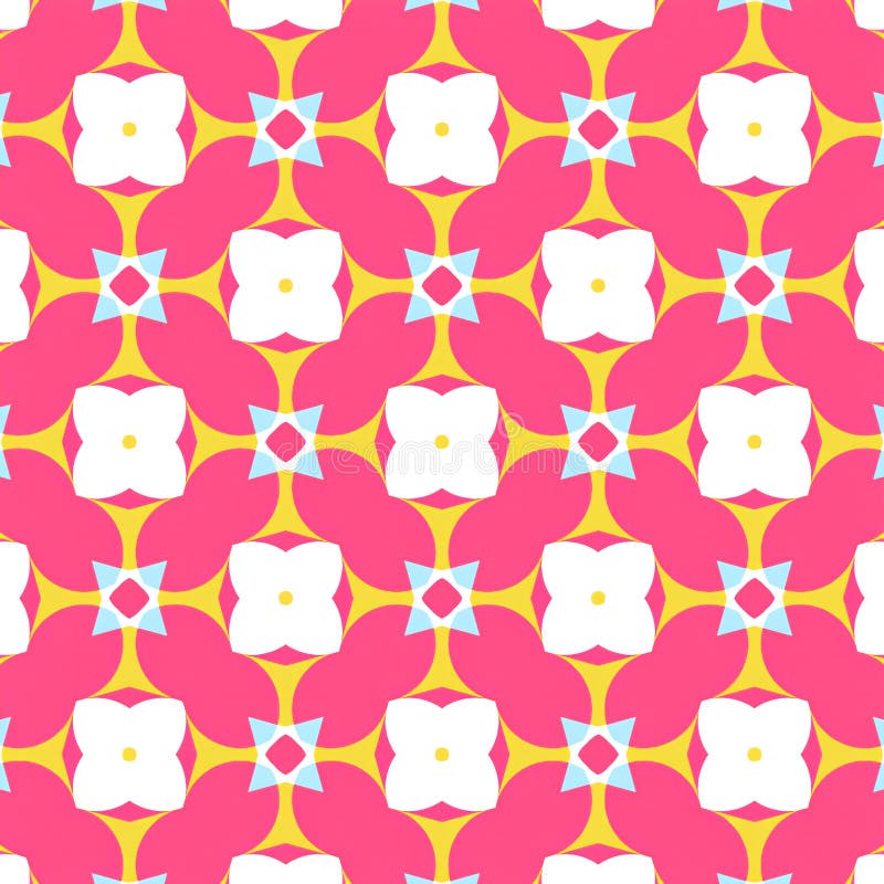 Seamless Geometric Pattern in Blue and Pink Colors. Stock Illustration ...