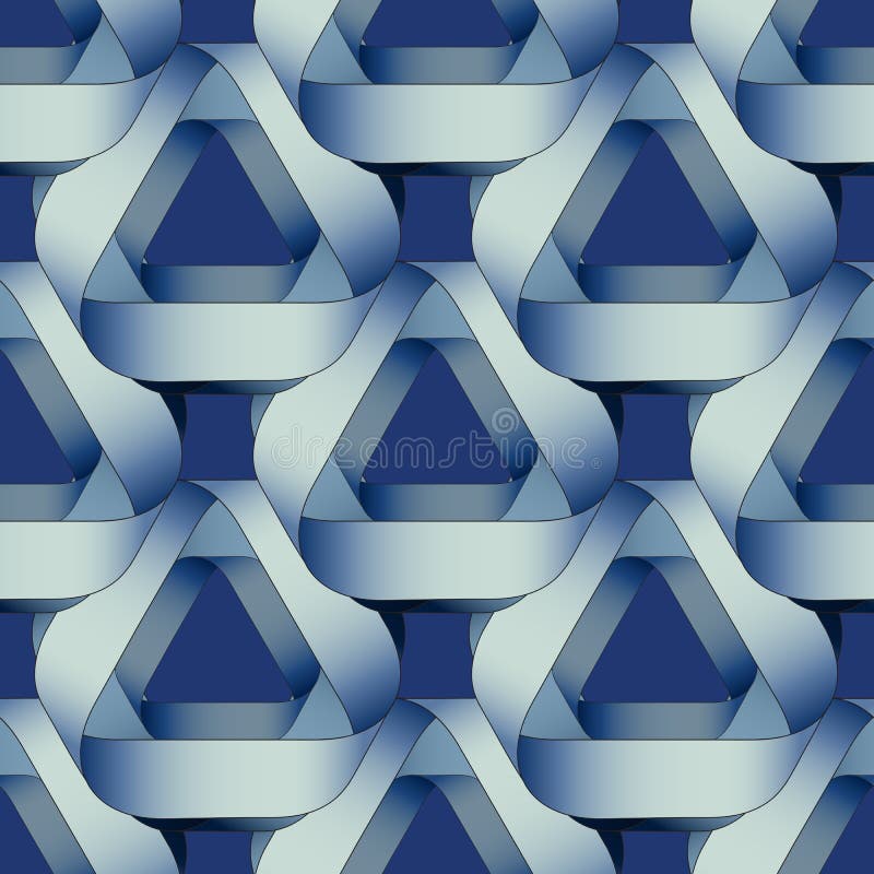 Seamless Geometric Pattern with Blue Ribbons Texture. Stock Vector ...