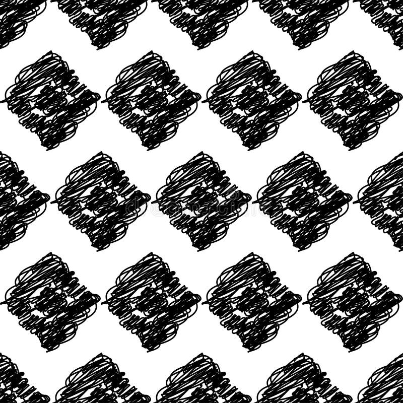 Seamless Geometric Pattern. Brushwork. Scribble Texture Stock ...