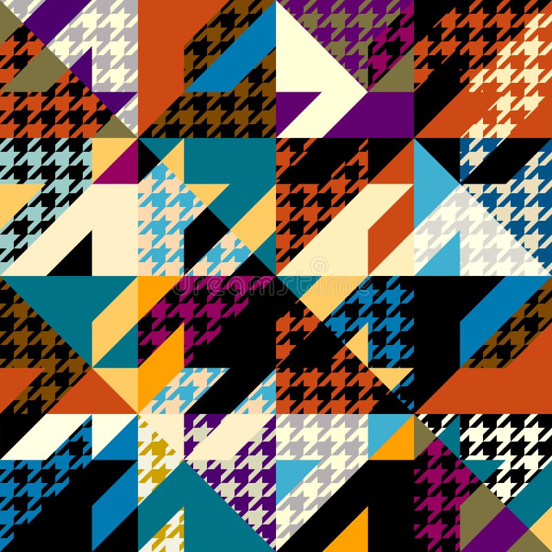 Seamless Hounds-tooth Pattern Stock Vector - Illustration of patchwork ...