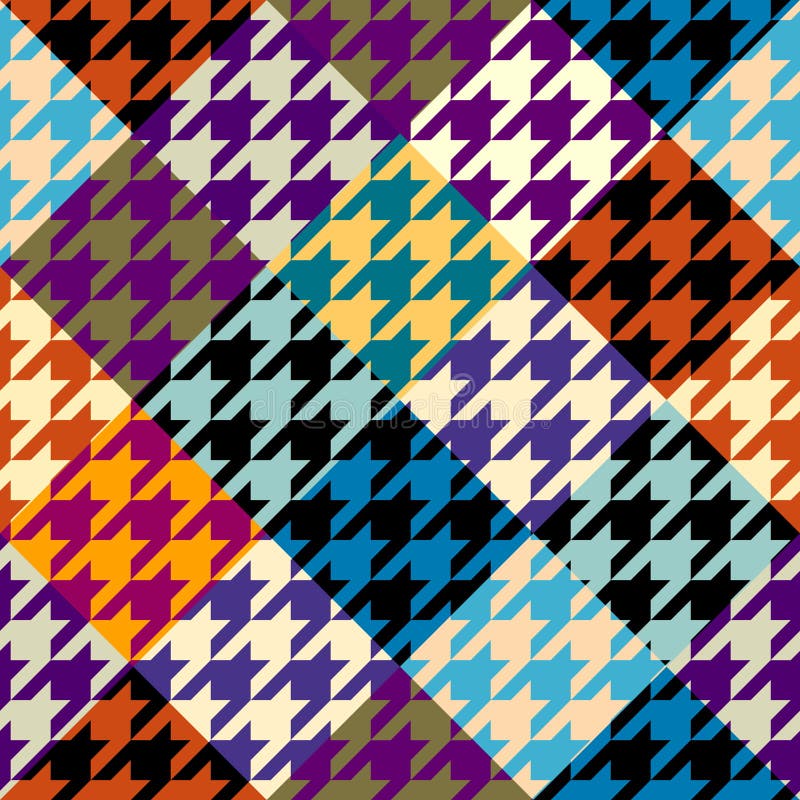 Seamless Hounds-tooth Pattern Stock Vector - Illustration of needlework ...