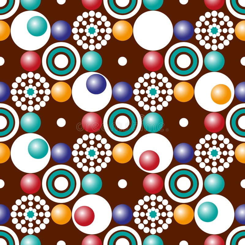 Seamless Geometric Pattern with Colored Balls. Vector Art Stock Vector ...