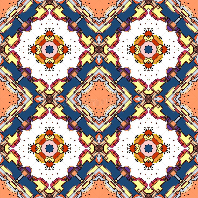 Seamless Geometric Pattern of Colorful Kaleidoscope Stock Vector ...