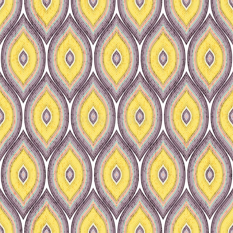 Seamless Geometric Pattern. Colorful Ogee Ornament. Wavy Print for ...