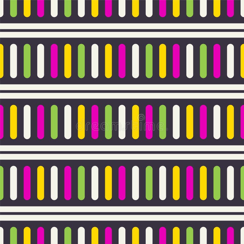 Seamless Geometric Pattern - Colorful Striped Rows Stock Vector ...