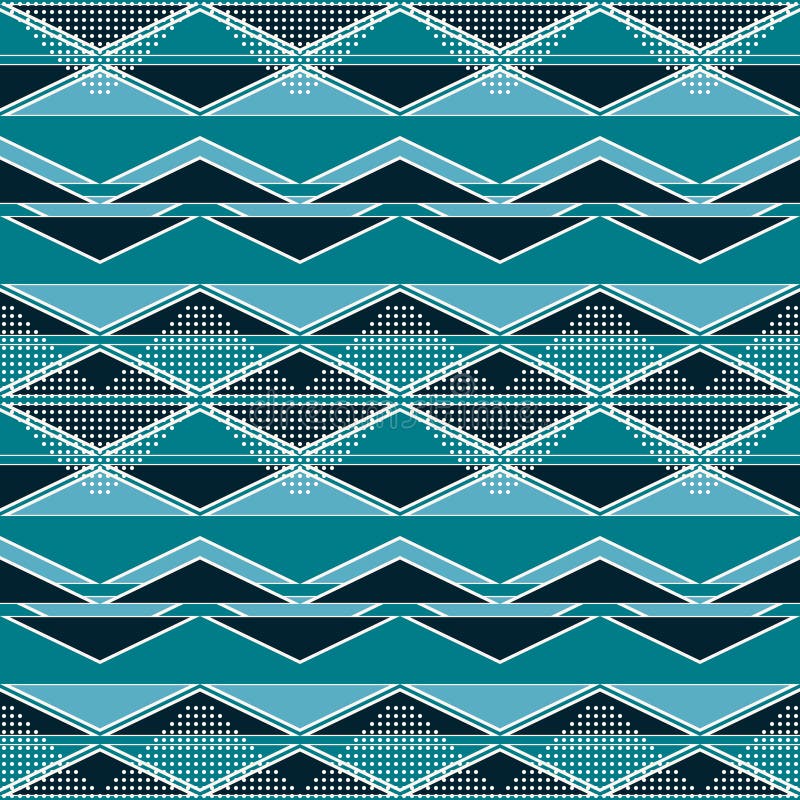 Seamless Geometric Pattern of Complex Zigzag and Dots Stock Vector ...