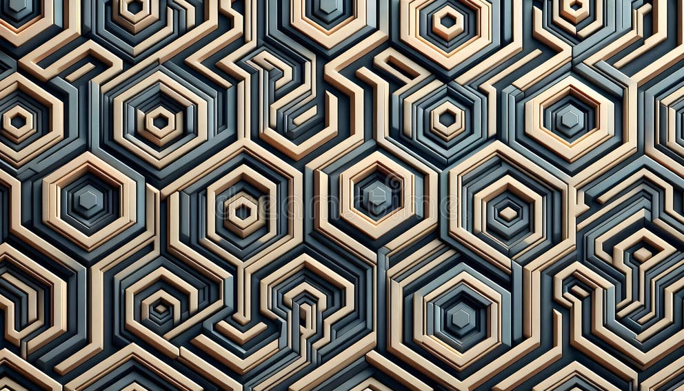 Seamless Geometric Pattern Consisting of Interlocking Hexagons with a ...