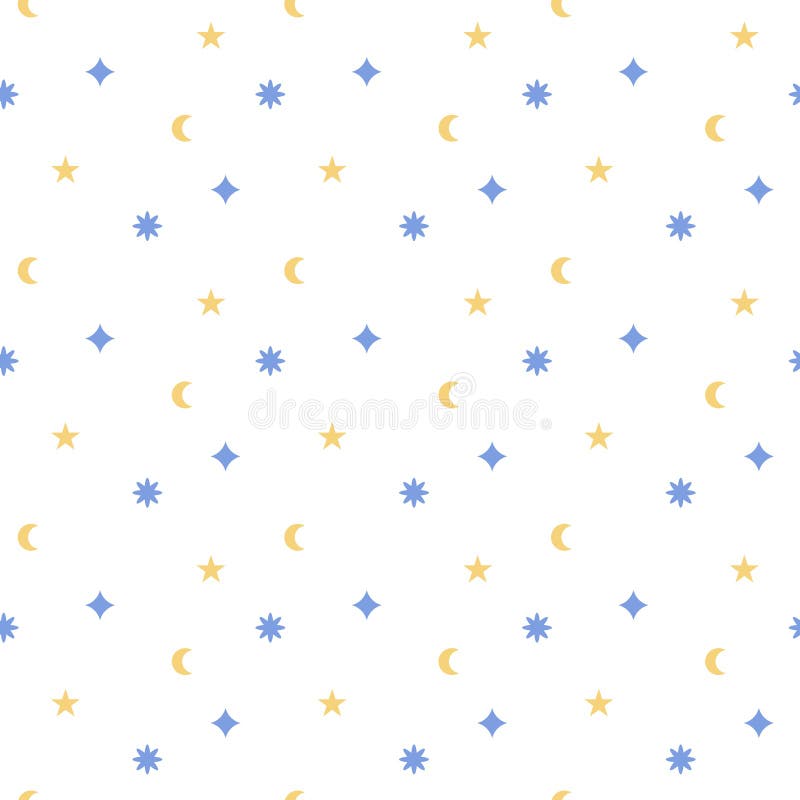 Seamless Geometric Pattern with Crescent Moon and Star Stock Vector ...