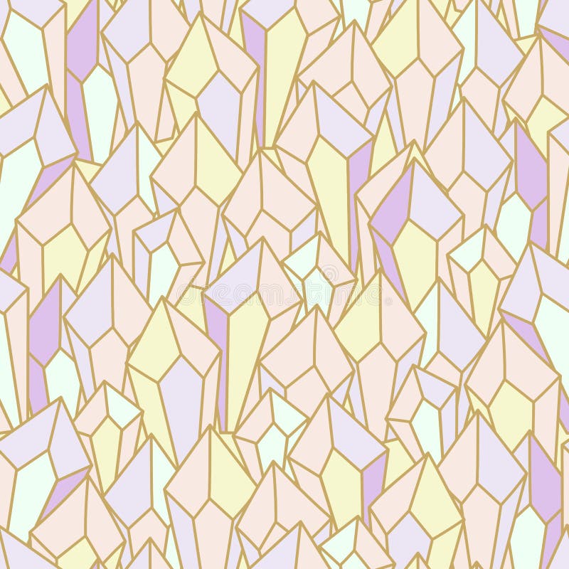 Seamless Geometric Pattern with Crystals or Precious Stones. Diamonds ...