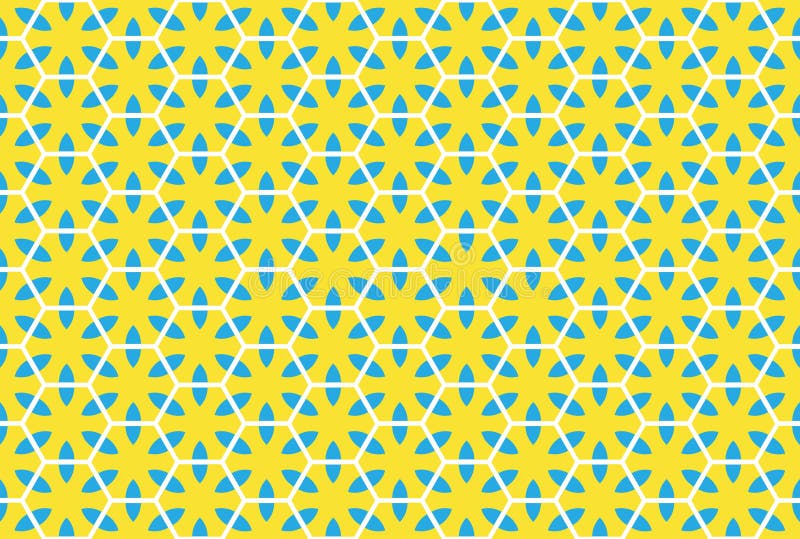 Seamless Geometric Pattern Design Illustration. in Yellow, Blue, White ...