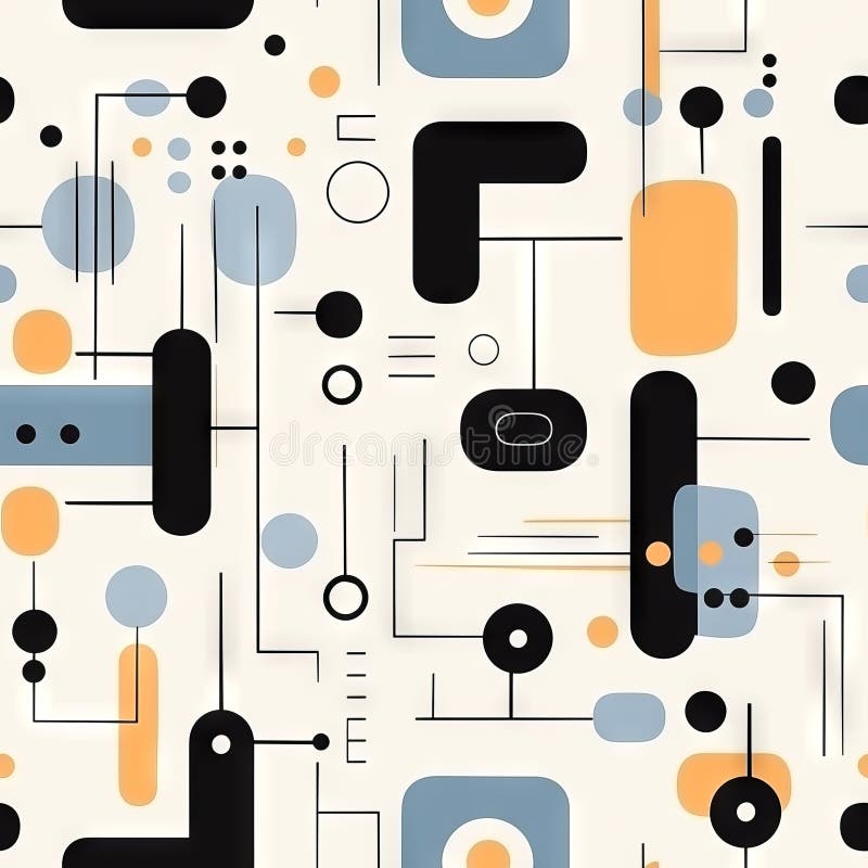 Seamless Geometric Pattern with Elements Like Large Squares, Circles ...