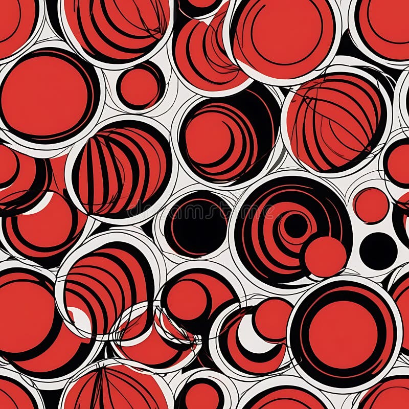 Abstract Red Black Circle Pattern Design Texture Background Stock ...