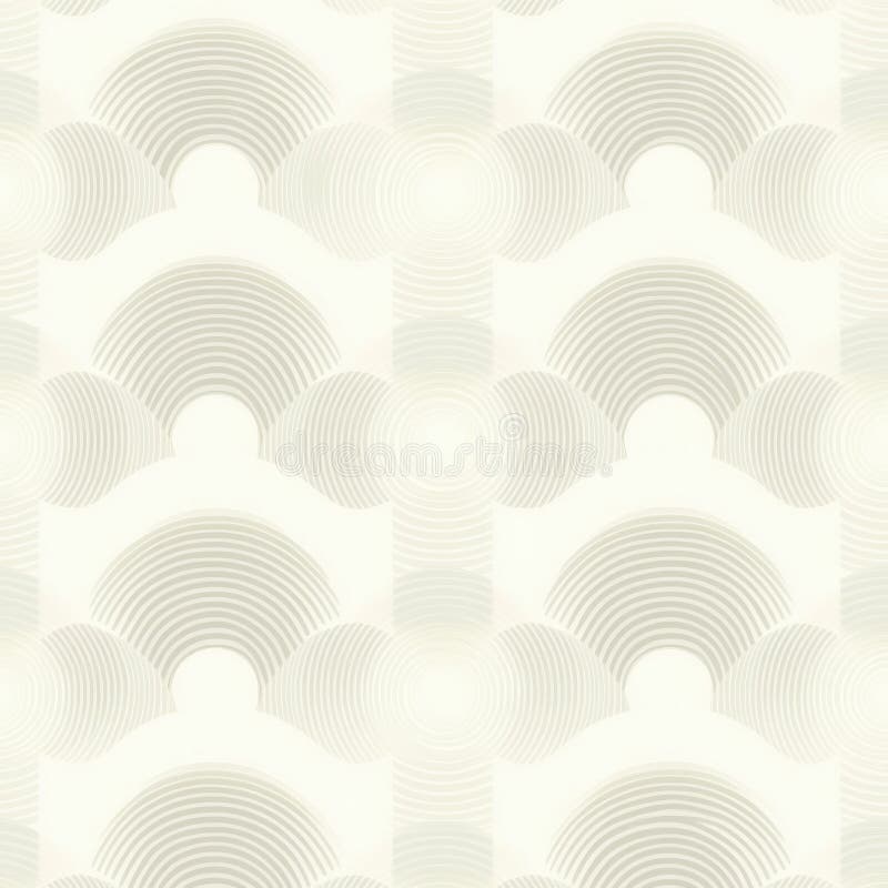 Seamless Geometric Pattern Featuring Thin-lined Circles with Soft ...