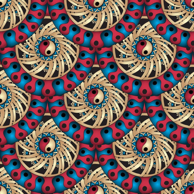 Seamless Geometric Pattern in Fish Scale Design. Stock Vector ...