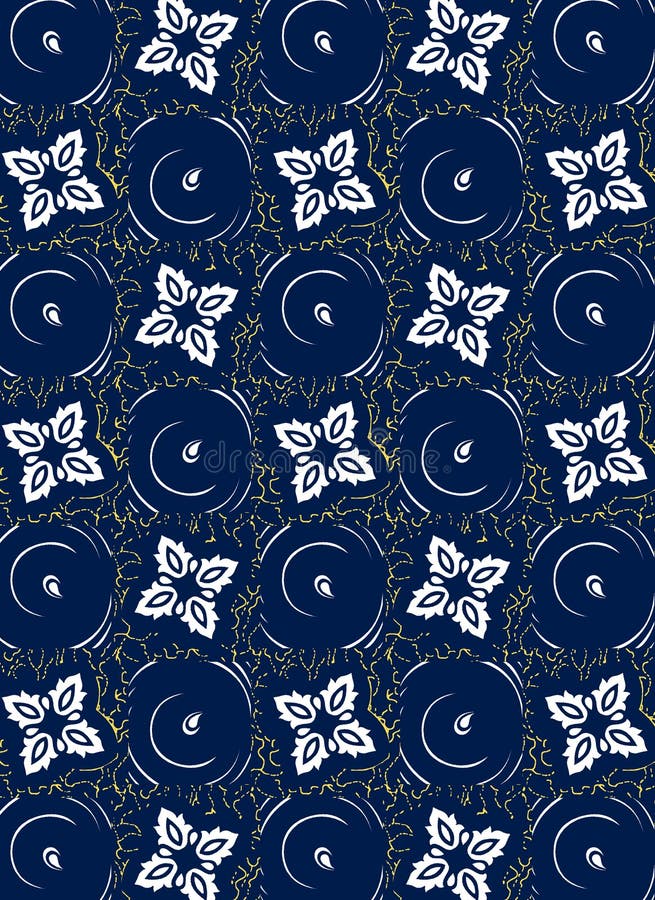 Seamless Geometric Pattern with Flower and Circle Stock Illustration ...