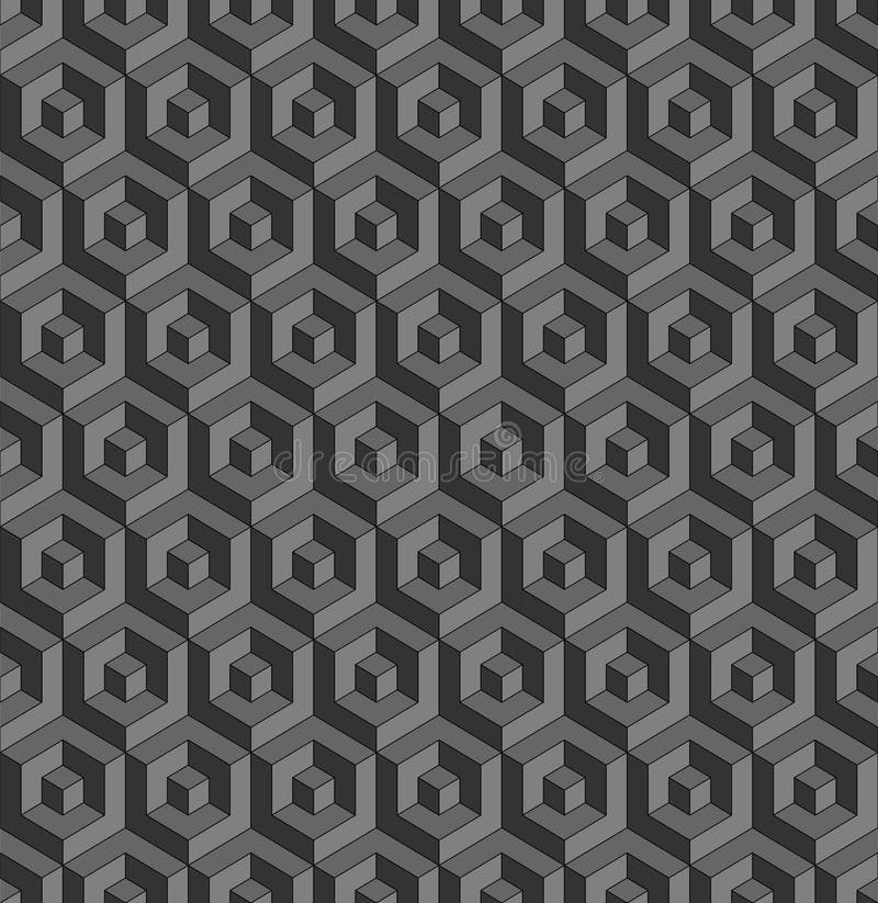 Seamless Geometric Pattern Formed of Gray Cubes. Stock Vector ...