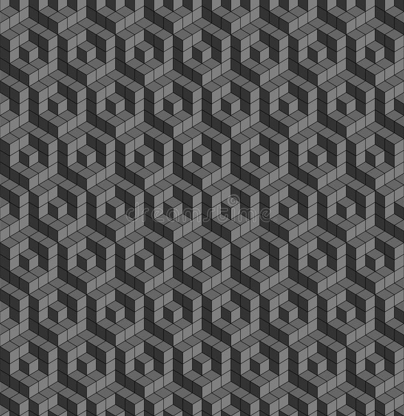 Seamless Geometric Pattern Formed of Gray Cubes. Stock Vector ...