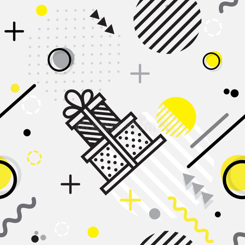 Seamless Geometric Pattern with Gift, Vector Illustration Stock Vector ...