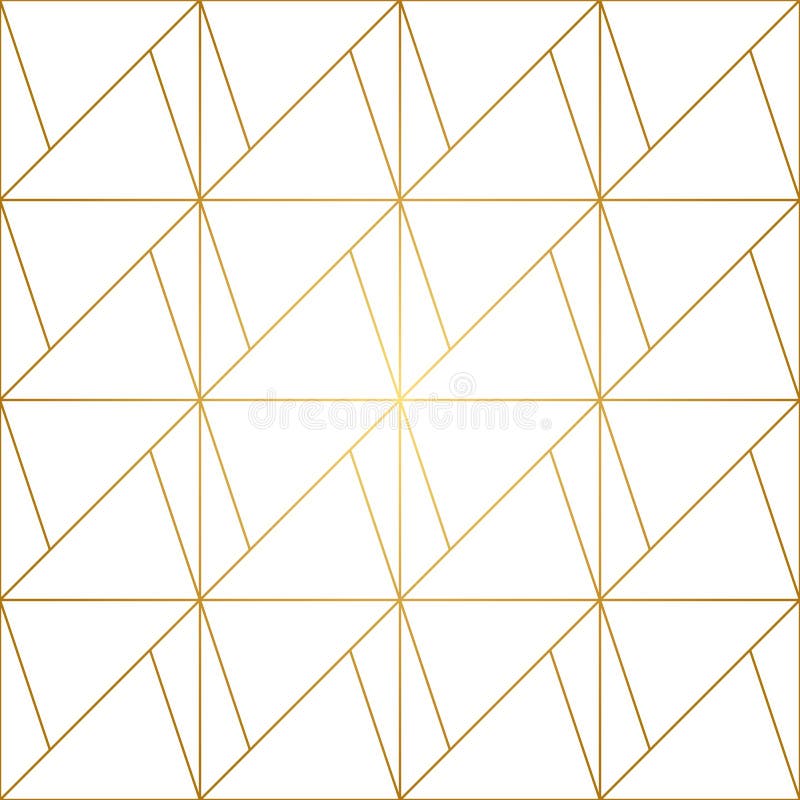 Golden Lines Geometric Seamless Pattern Stock Vector - Illustration of ...
