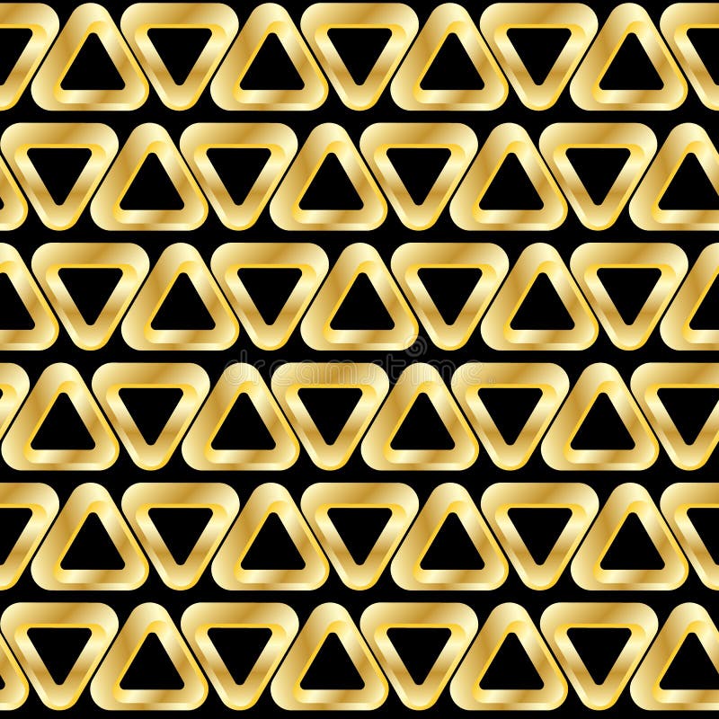 Seamless Geometric Pattern Golden Triangles Stock Vector - Illustration ...