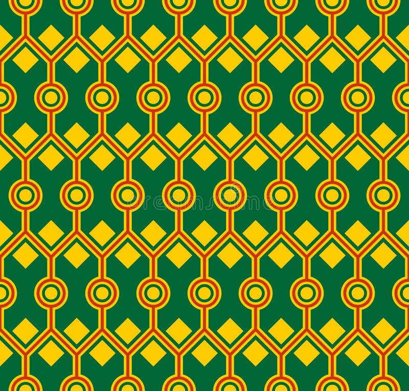 Seamless Geometric Pattern on Green Background. Abstract Print for ...