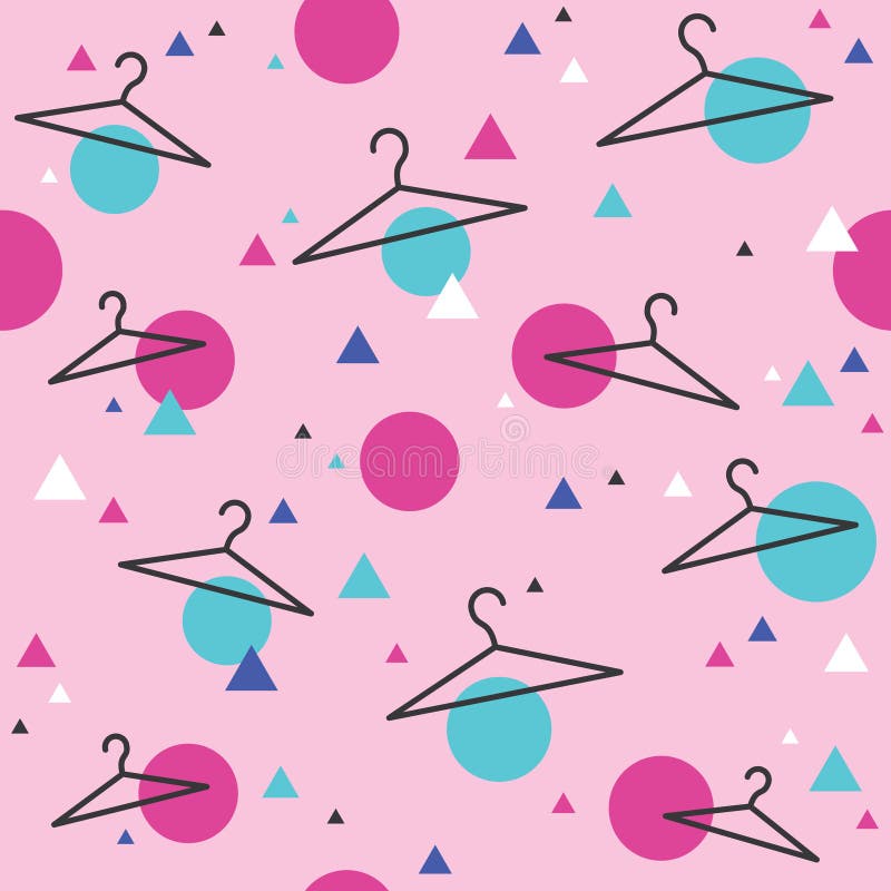 Seamless Geometric Pattern with Hangers. Sale Wrapping Paper Stock ...
