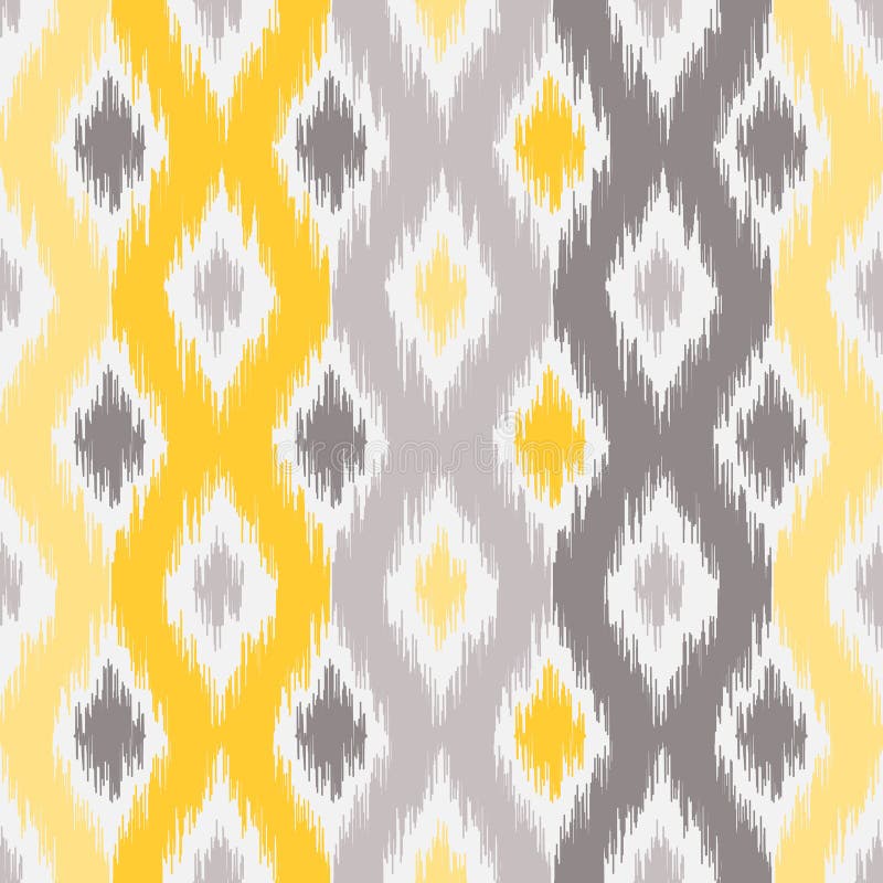 Seamless Geometric Pattern, Ikat Fabric Style. Stock Vector ...