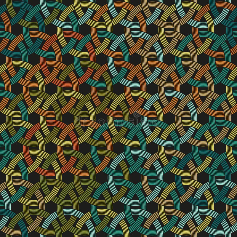 Seamless Geometric Pattern with Multicolor Striped Wavy Elements. Vector Illustration. Stock ...