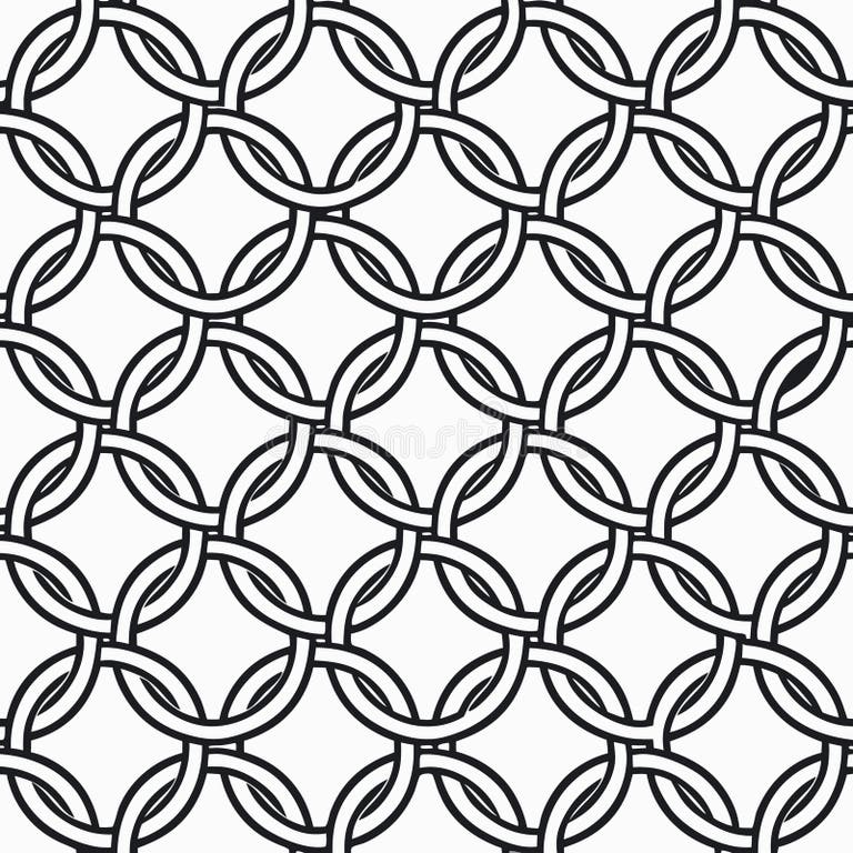 Seamless Geometric Pattern of Interlocking Circles in Black and White ...