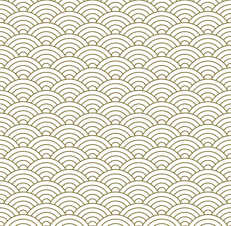 Seamless Geometric Pattern. Japanese Waves. 5 Radial Lines Stock Vector ...