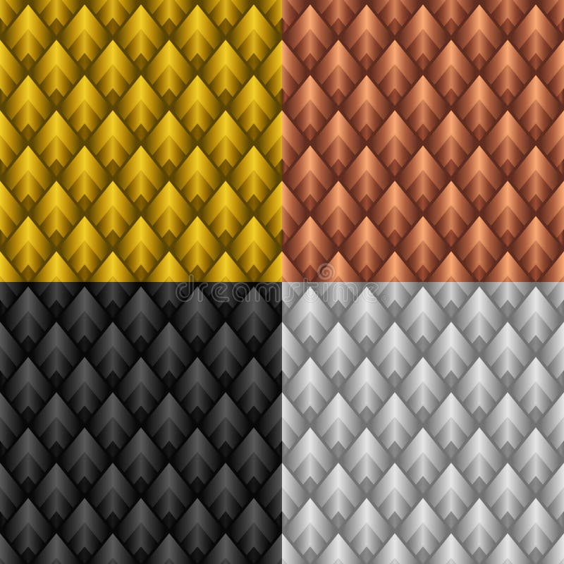 Seamless Geometric Pattern Metallic Color Triangle Shape Stock Vector ...