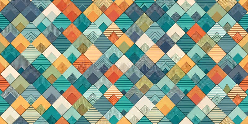 Seamless Geometric Pattern with Mountains Generative AI Stock Image ...