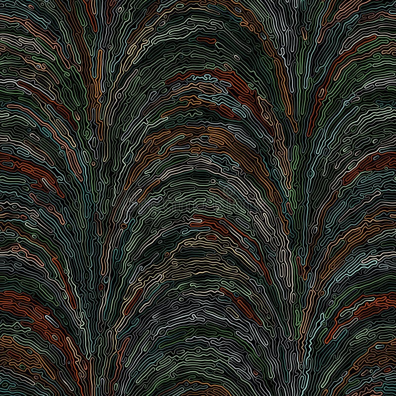 Seamless Geometric Pattern with Multicolored Curved Lines with Jagged ...