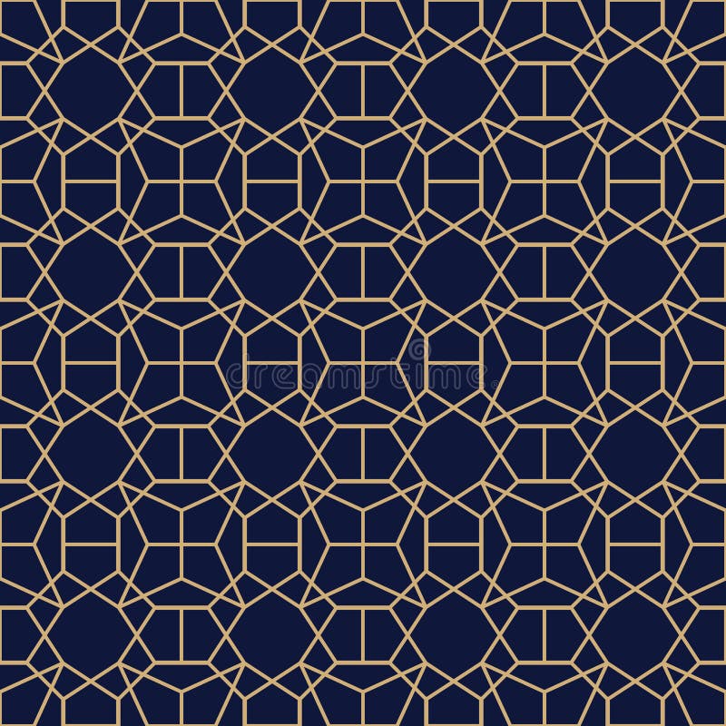 Seamless Geometric Pattern Navy Blue and Beige Vector Illustration ...