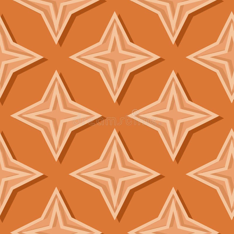 Seamless Geometric Pattern. Orange 3d Design Stock Vector ...